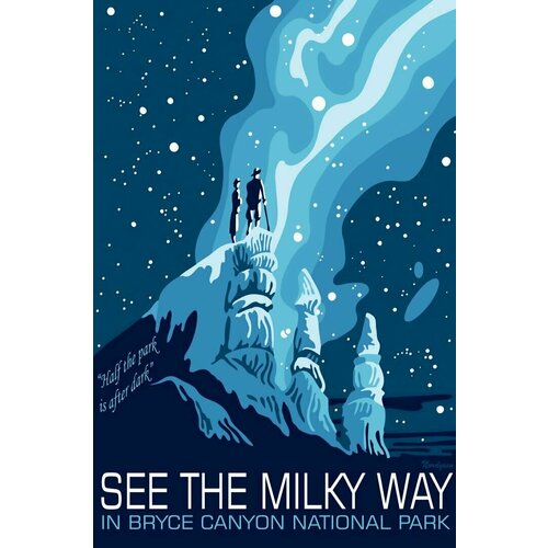Плакат, постер на холсте See the milky way/Посмотри на млечный путь. Размер 30 на 42 см