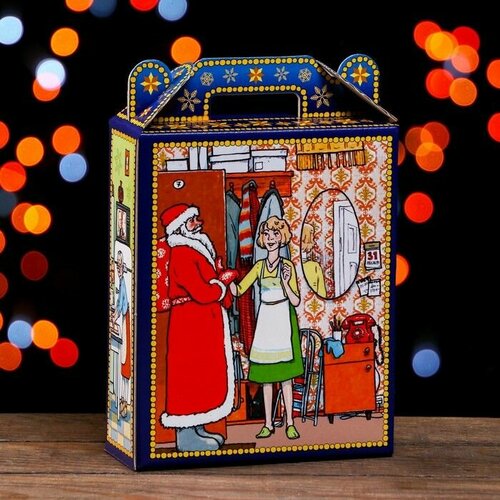 Подарочная коробка "Ретро Новый Год" 16,8 х 7 х 25 см