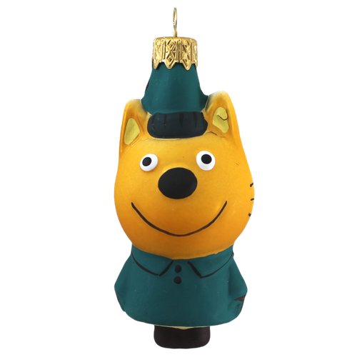 Ёлочная игрушка "Веселый котик в зеленом колпачке"