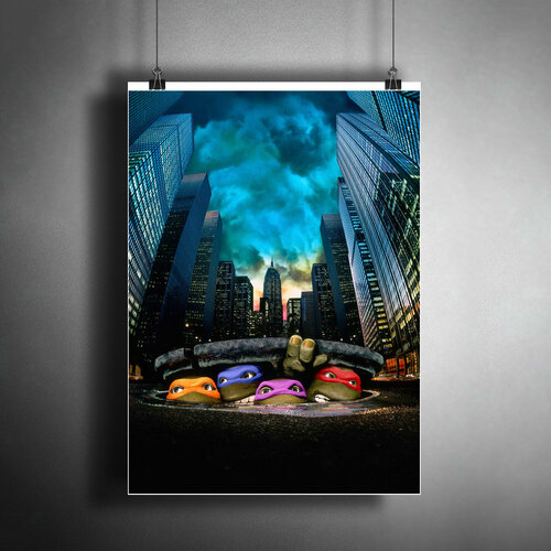 Постер плакат для интерьера "Мультфильм, комиксы: Черепашки Ниндзя. Ninja Turtles. TMNT" / Декор дома, офиса, комнаты, квартиры A3 (297 x 420 мм)