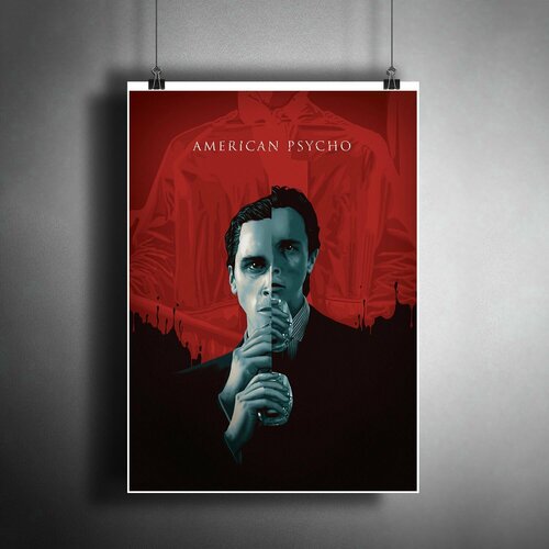 Постер плакат для интерьера "Фильм: Американский психопат (American Psycho). Кристиан Бэйл" / A3 (297 x 420 мм)