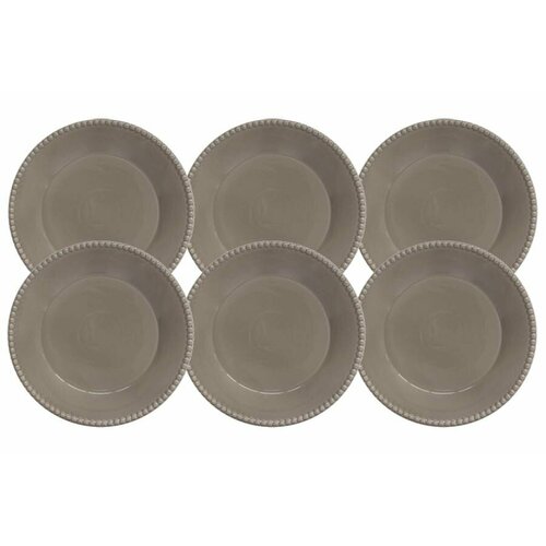 Набор 6 тарелок обеденных Tiffany, тёмно-серая, 26 см (Easy Life)