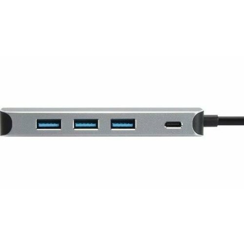 Адаптер концентратор Type-C --> 4 port USB3.0 HUB+PD, Alum Shell VCOM