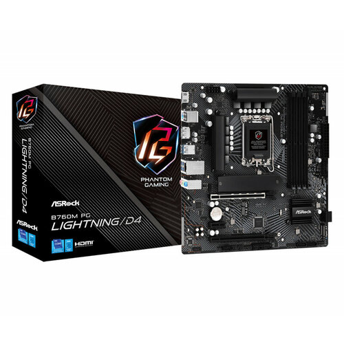 Материнская плата Asrock B760M PG LIGHTNING/D4 (LGA1700, mATX)