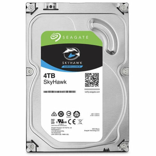 Жесткий диск 4TB Seagate SkyHawk (ST4000VX005) (Serial ATA III, 5900 rpm, 64mb, для видеонаблюдения)