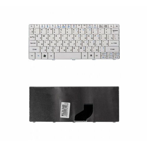 Keyboard / Клавиатура для ноутбука Acer для Aspire One 521, 532, 532H, 533, D255, D257, D260, D270, E350, em350, E355, ZE6, для One Happy, N55, Pav80, белая