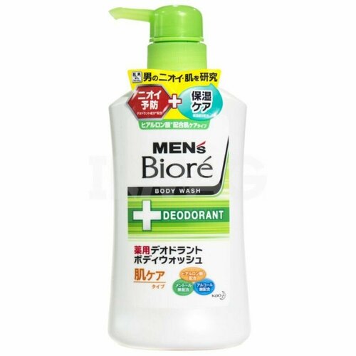 Kao Men's Biore Мыло для тела пенящееся мужское с противовоспалительным и дезодорирующим эффектом с цветочным ароматом 440 мл с дозатором