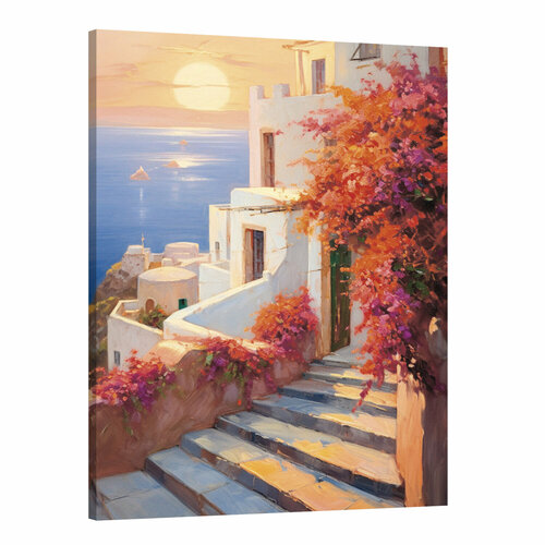 Интерьерная картина 50х70 "Греция: живописные перспективы"