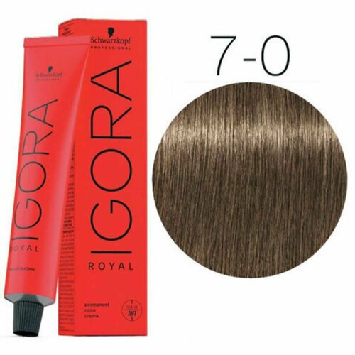 Schwarzkopf Igora Royal - 7-0 Средний русый натуральный Стойкая крем-краска для волос 60 мл
