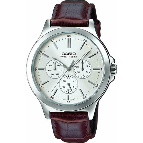 Наручные часы CASIO MTP-V300L-7A, белый, бордовый