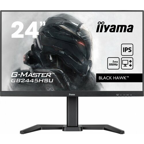 Монитор Iiyama 24" GB2445HSU-B1 черный IPS LED 1ms 16:9 HDMI M/M матовая HAS Piv 1300:1 250cd 178гр/178гр 1920x1080 100Hz DP FHD USB 4.4кг