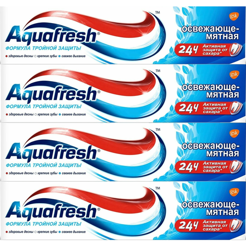 Зубная паста Aquafresh Освежающе мятная, 100 мл х 4 шт
