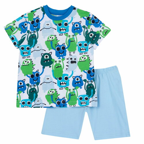 Пижама  Chicco, размер 116, голубой, зеленый