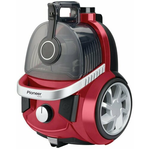 Пылесос для дома Pioneer с мотором повышенной эффективности / Пылесос без мешка с контейнером 2,5 литра, 4 уровня фильтрации, 4 насадки, 2100 Вт