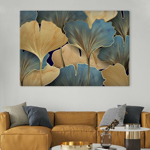 Картина на холсте для интерьера - Абстракция цветы (04) 50х70 см