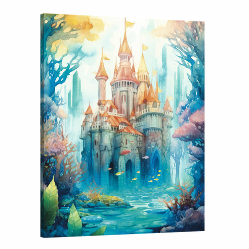 Интерьерная картина 50х70 "Подводный дворец"