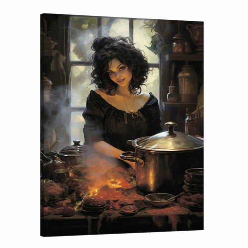 Интерьерная картина 50х70 "Ведьмин кулинарный энтузиазм"
