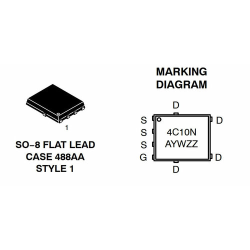 Микросхема NTMFS4C10NT1G N-Channel MOSFET 30V 46A SO-8FL