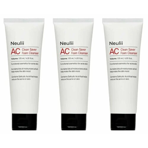 Пенка для умывания Neulii AC Clean Saver Foam Cleanser, для чувствительной кожи, 120 мл, 3 шт