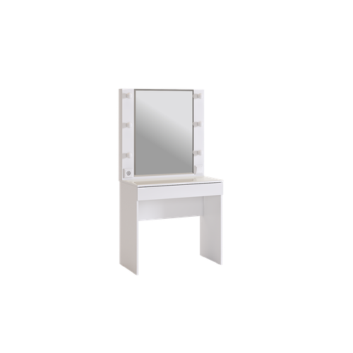 Столик туалетный MEBELSON Гламур, ДхШ: 80 х 50 см, белый/белый глянец