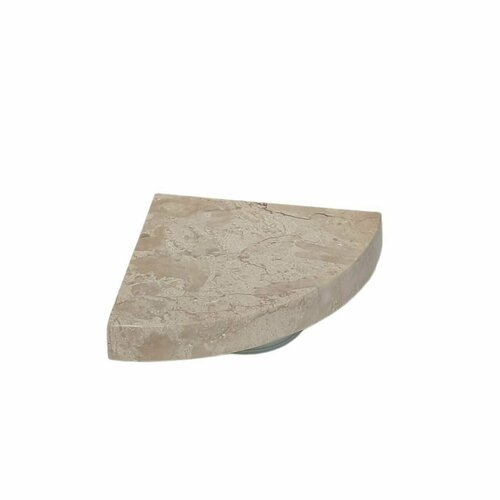 Полка радиальная из натурального камня, мрамор цвет "CREMA NOVA EXTRA", подвесная, скрытый крепеж, размер 20*20*2