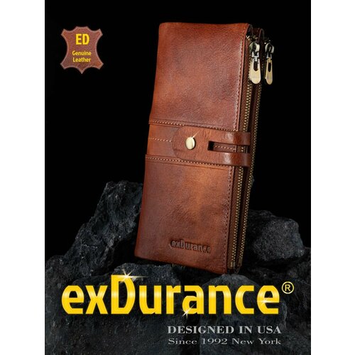 Кошелек exDurance ED-043 Brown, фактура гладкая, коричневый