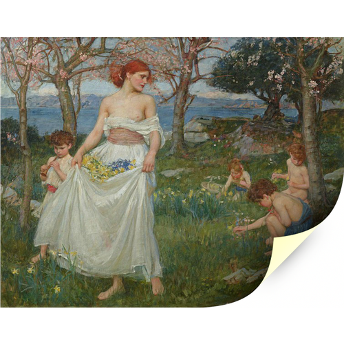 "Песня Весны", Уотерхаус, Джон, картина для интерьера (репродукция) (70х55 см / без подрамника)