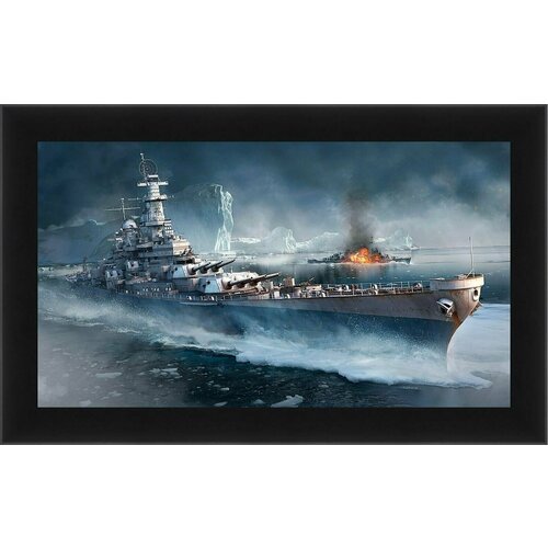 Плакат, постер на холсте World Of Warships. Размер 21х30 см
