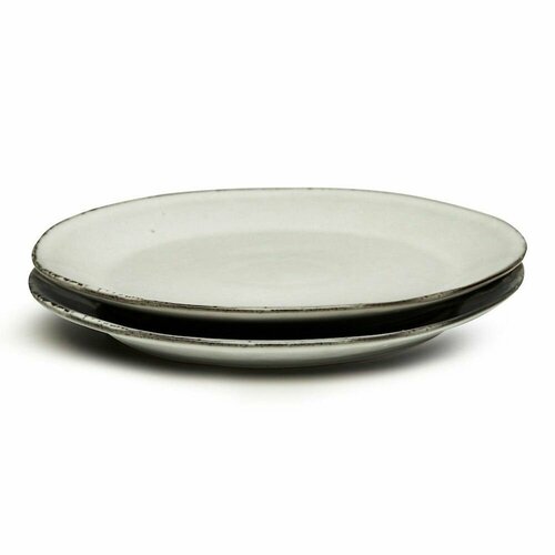 Набор из 2-х тарелок для закуски NATURE (серые) Размер: 22,5*22,5*3 см