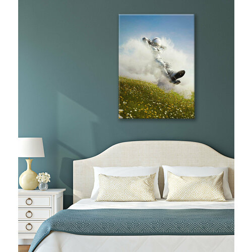 Картина/Картина на холсте/Картина на холсте для интерьера/Астронавт лежит на облаке-The astronaut is lying on a cloud20х30