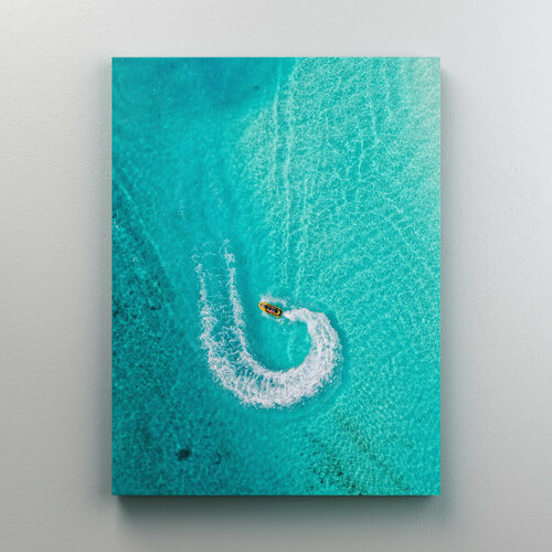 Интерьерная картина на холсте "Катер в лагуне" море и океаны, размер 45x60 см