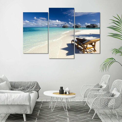 Модульная картина/Модульная картина на холсте/Модульная картина в подарок/ Океанский пляж/Ocean Beach 120х80