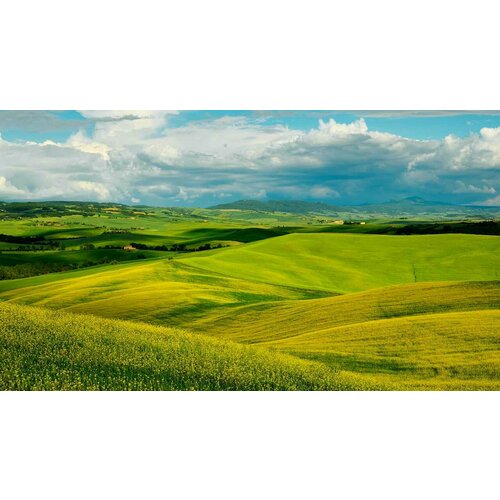 Картина на холсте 60x110 Альянс Лес "Природа Италия поля небо" на подрамнике / интерьер/ декор