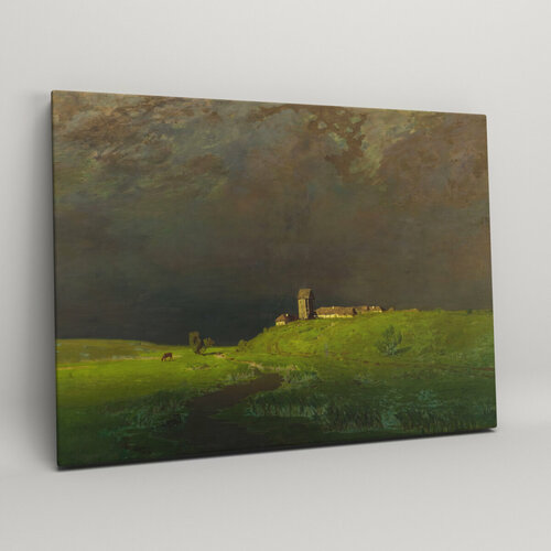 Картина на холсте, репродукция "После дождя - Архип Куинджи", с деревянным подрамником, размер 30x40 см