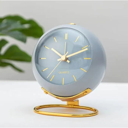 Настольные часы-будильник в стиле ретро, кварцевые, аналоговые, с подсветкой, синий цвет