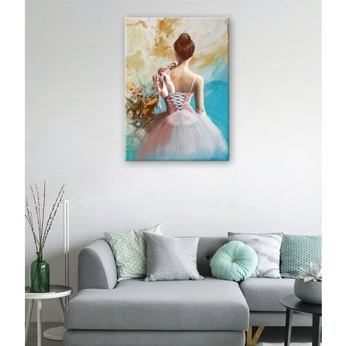 Картина/Картина на холсте/Картина на холсте для интерьера/Картина на стену/Картина в подарок для дома/- Девочка балерина в розовом 30х40