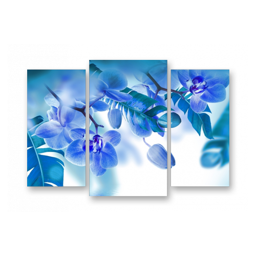 Модульная картина на стекле | Diva Kartina | Орхидея с отражением | 100X70 см