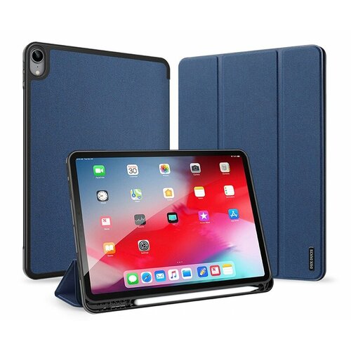 Умный чехол-книжка MyPads «Caso Astuto» из импортной кожи с функцией засыпания для iPad 10 10.9 2022 (MPQ MQ6K3/U3/W3/M3/J3/V3) синего цвета