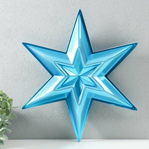 Фигурка "Звезда в Звезде" малая голубой металлик, 38,8х33,5 см 9825773