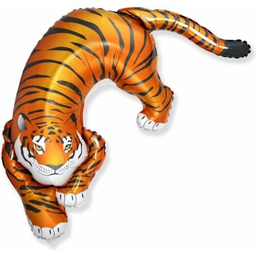 Воздушный шар фольгированный Flexmetal фигурный, Тигр, 108 см