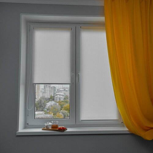 Рулонные шторы на окна SUN RAYS 60x160 см, Шантунг, молочный