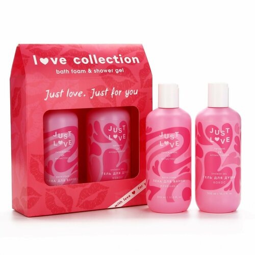 Подарочный набор косметики «Love collection», гель для душа, 300 мл и пена для ванны,300 мл , чистое счатье