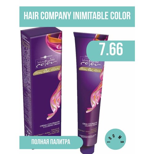 Hair Company INIMITABLE COLOR Coloring Cream 7.66, 100 мл. Крем-краска Русый интенсивно-красный