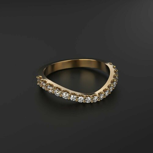 Кольцо обручальное Constantine Filatov кольцо-дорожка с бриллиантами, желтое золото, 585 проба, бриллиант, размер 19.25, желтый