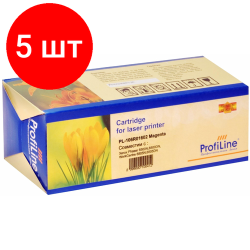 Комплект 5 штук, Картридж лазерный ProfiLine 106R01602 пур. для Xerox Ph 6500/WC 6505