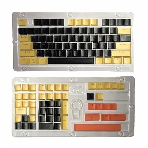 Кейкапы для механической клавиатуры VOROTEX, 119 шт, чёрный/жёлтый