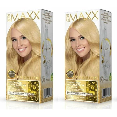 MAXX DELUXE Краска для волос Premium, тон 9.0 Блондин, 110 г, 2 шт