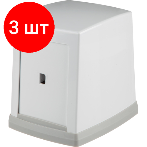 Комплект 3 штук, Диспенсер для салфеток Luscan Professional N2 серый пластик