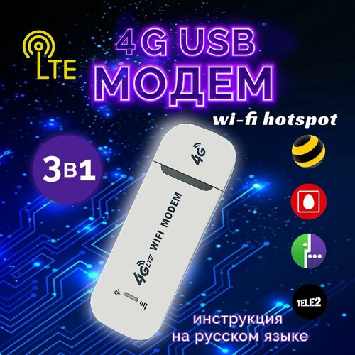 Беспроводной мобильный USB Модем 3G 4G LTE роутер Wi-Fi с точкой доступа