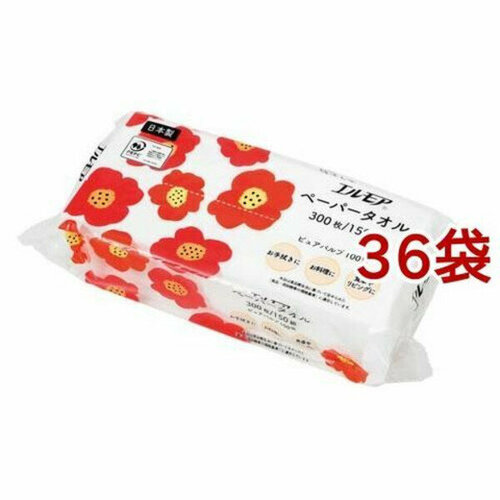 Бумажные полотенца салфетки для кухни двухслойные Kami Shodji ELLEMOI 150 листов мягкая упаковка